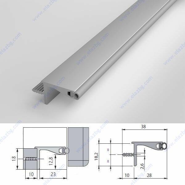 Кант профили с гумено уплътнение за горен ред Елаз Мебелен обков